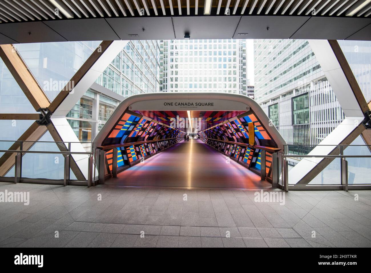Adams Plaza Bridge, Canary Wharf London England UK Stock Photo - Alamy