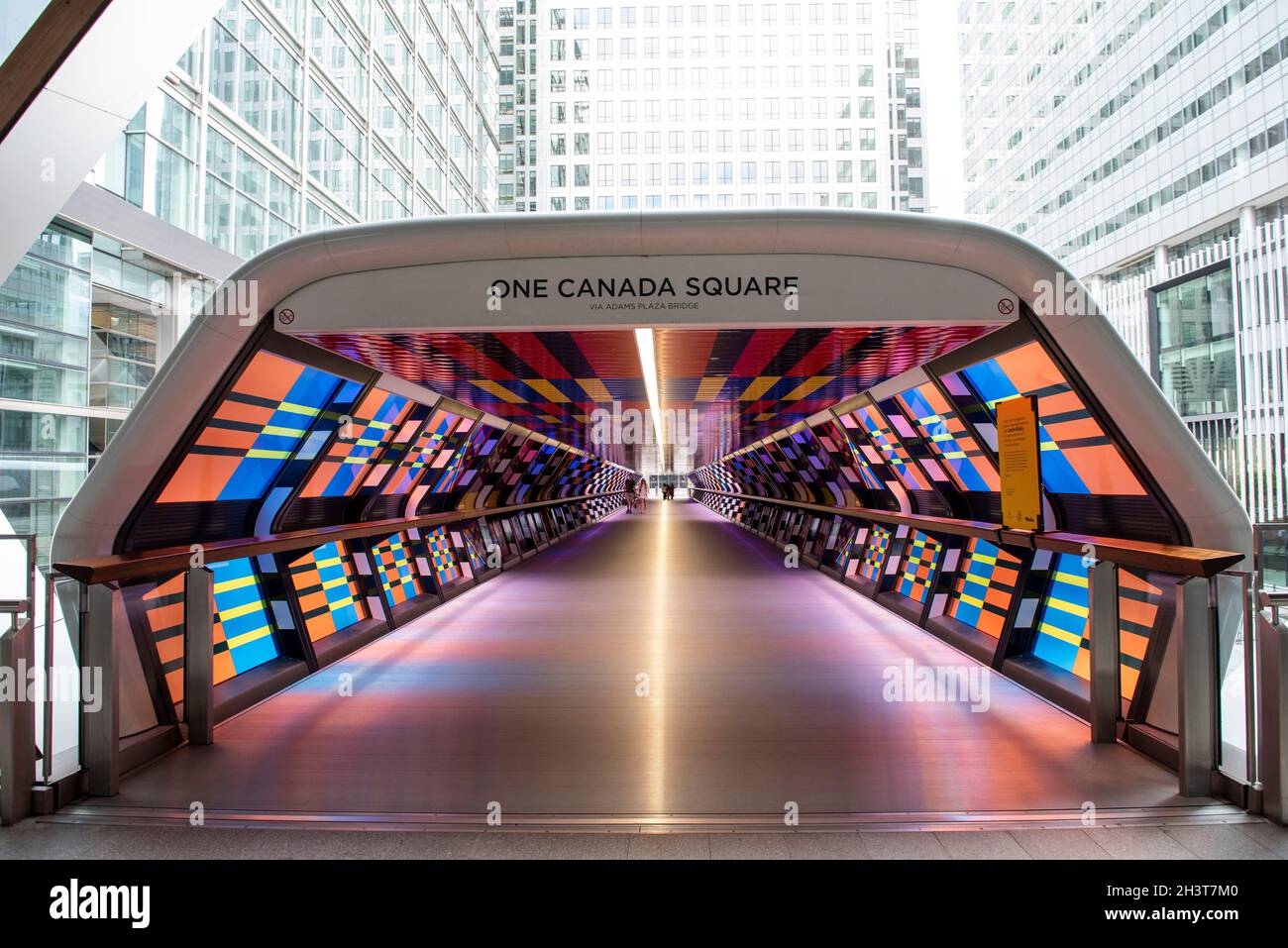 Adams Plaza Bridge, Canary Wharf London England UK Stock Photo - Alamy