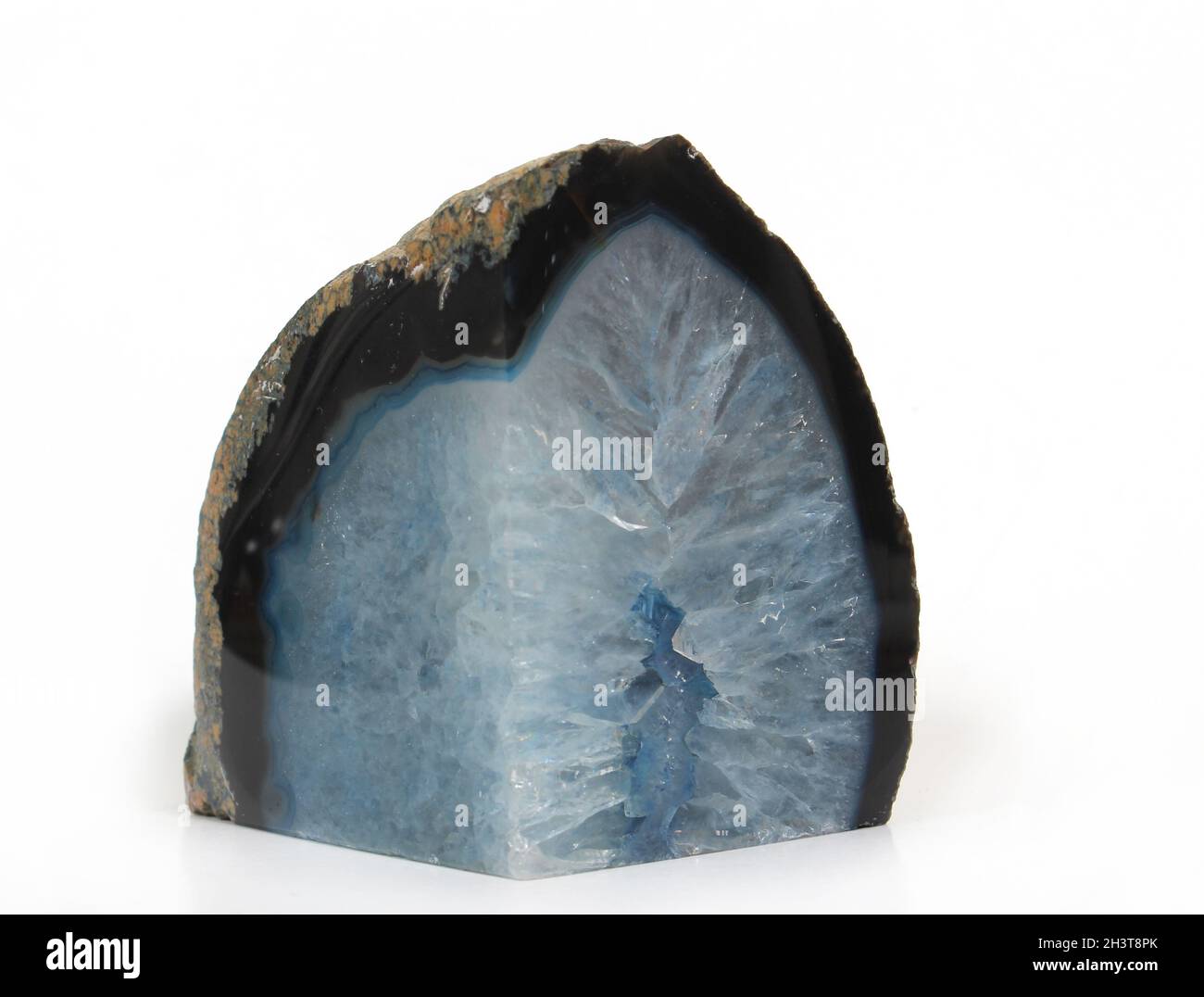 Blue Geode stone on white Stock Photo - Alamy