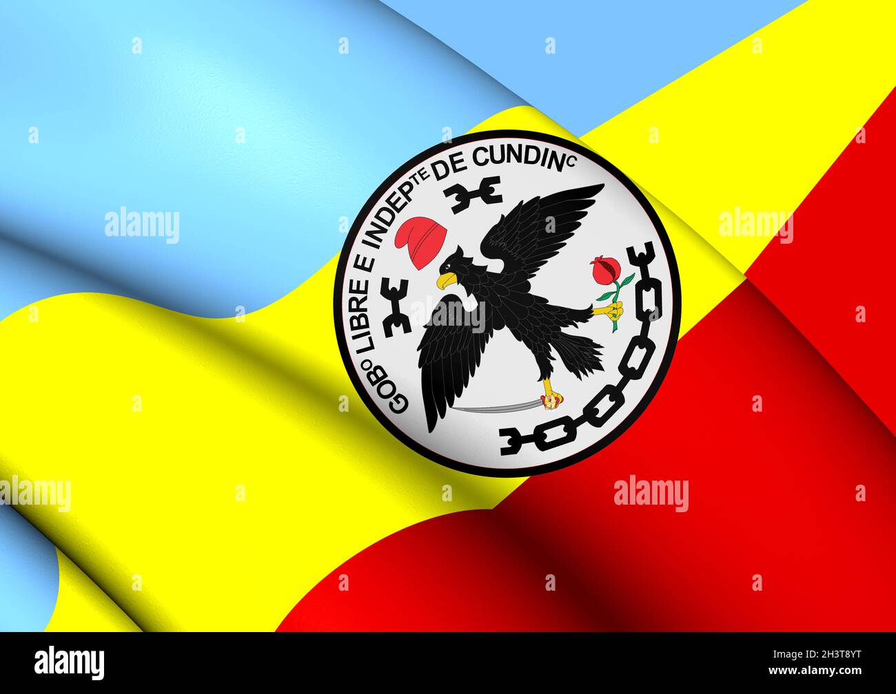 3D Flag of Cundinamarca department, Colombia. 3D Illustration Stock ...
