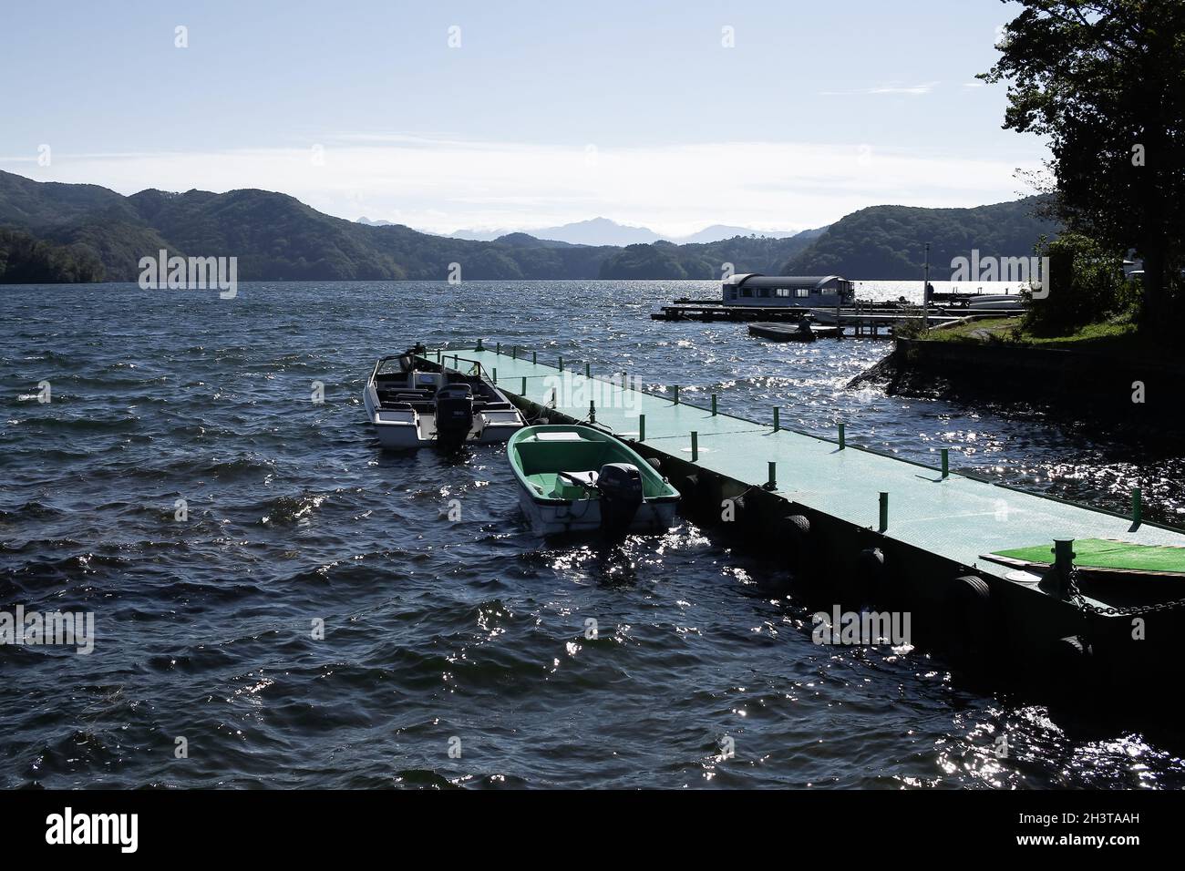 nojiri, nagano, japan, 2021-20-10 , Nojiri lake in Nagano, Japan Stock ...