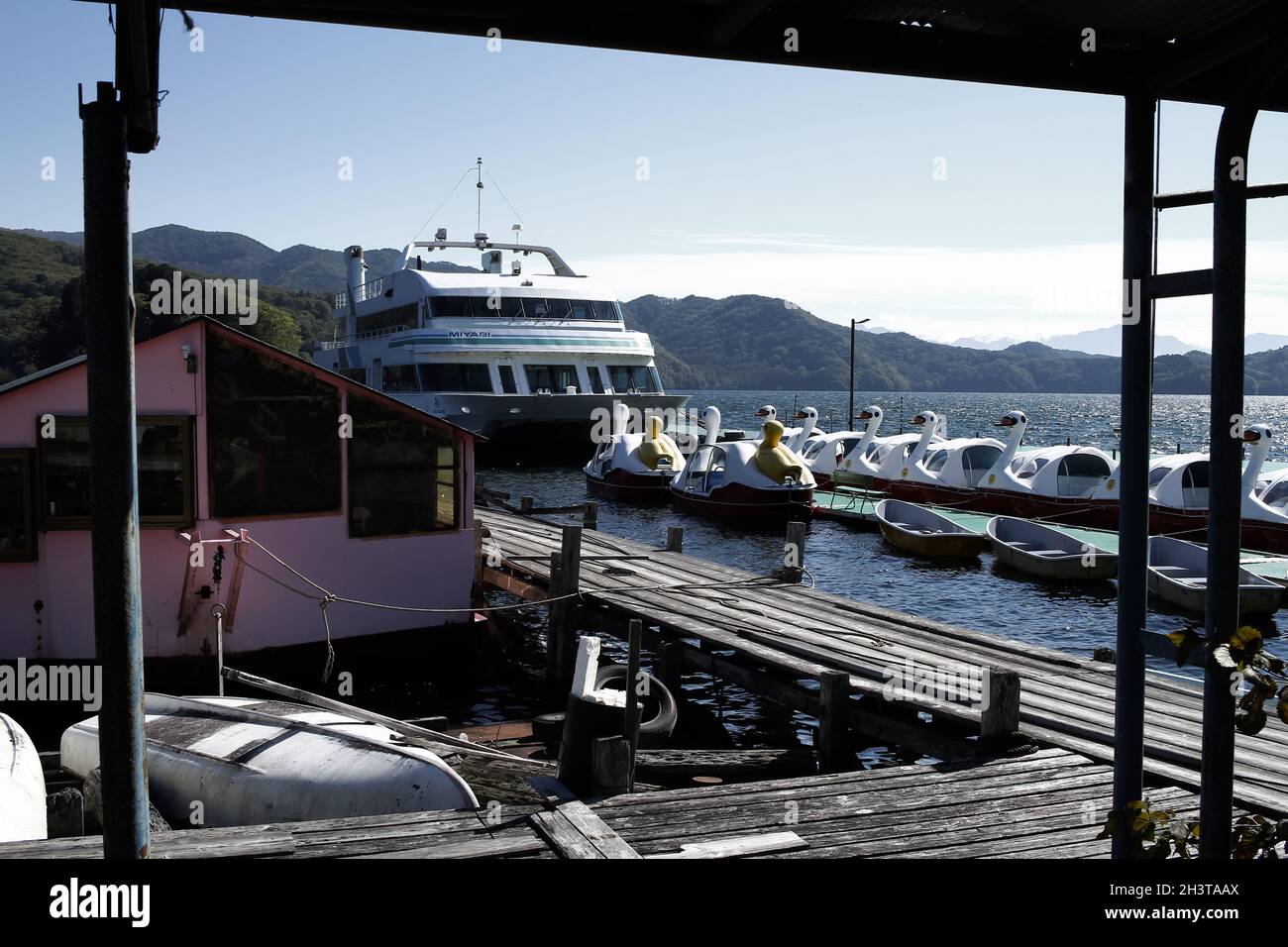 nojiri, nagano, japan, 2021-20-10 , Nojiri lake in Nagano, Japan Stock ...