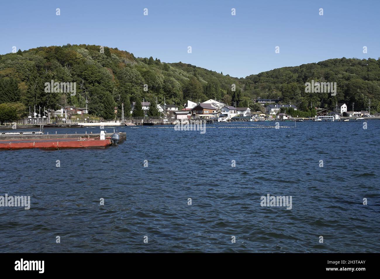 nojiri, nagano, japan, 2021-20-10 , Nojiri lake in Nagano, Japan Stock ...