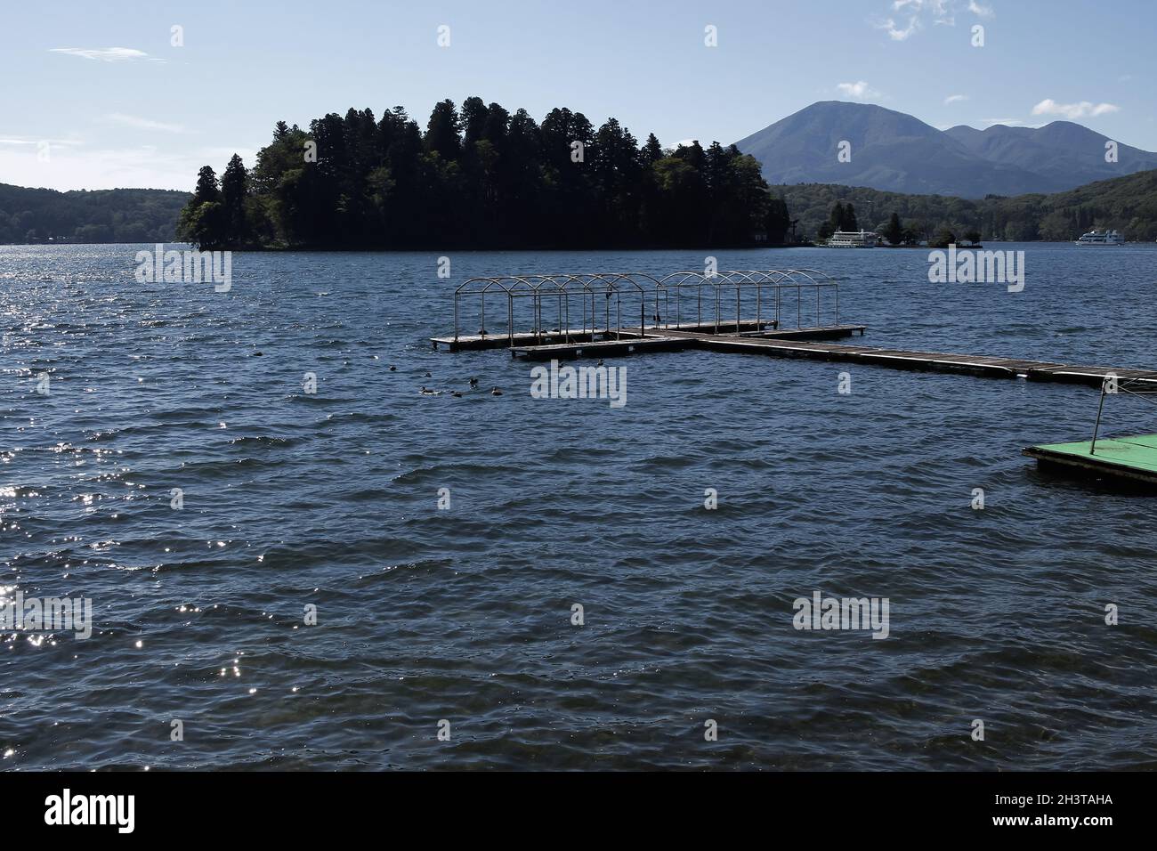 nojiri, nagano, japan, 2021-20-10 , Nojiri lake in Nagano, Japan Stock ...