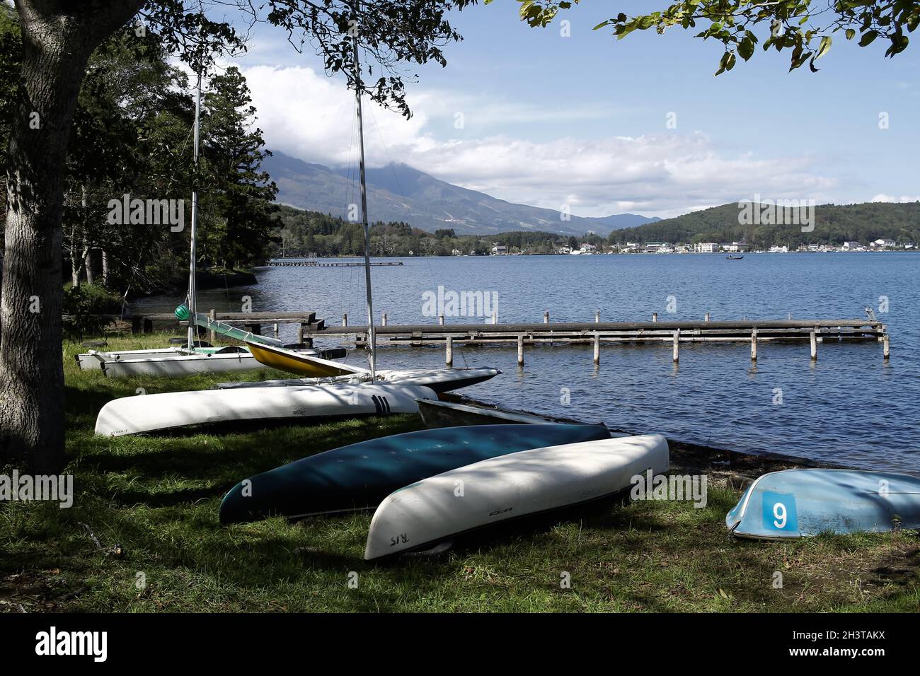 nojiri, nagano, japan, 2021-20-10 , Kayak at Nojiri lake in Nagano ...
