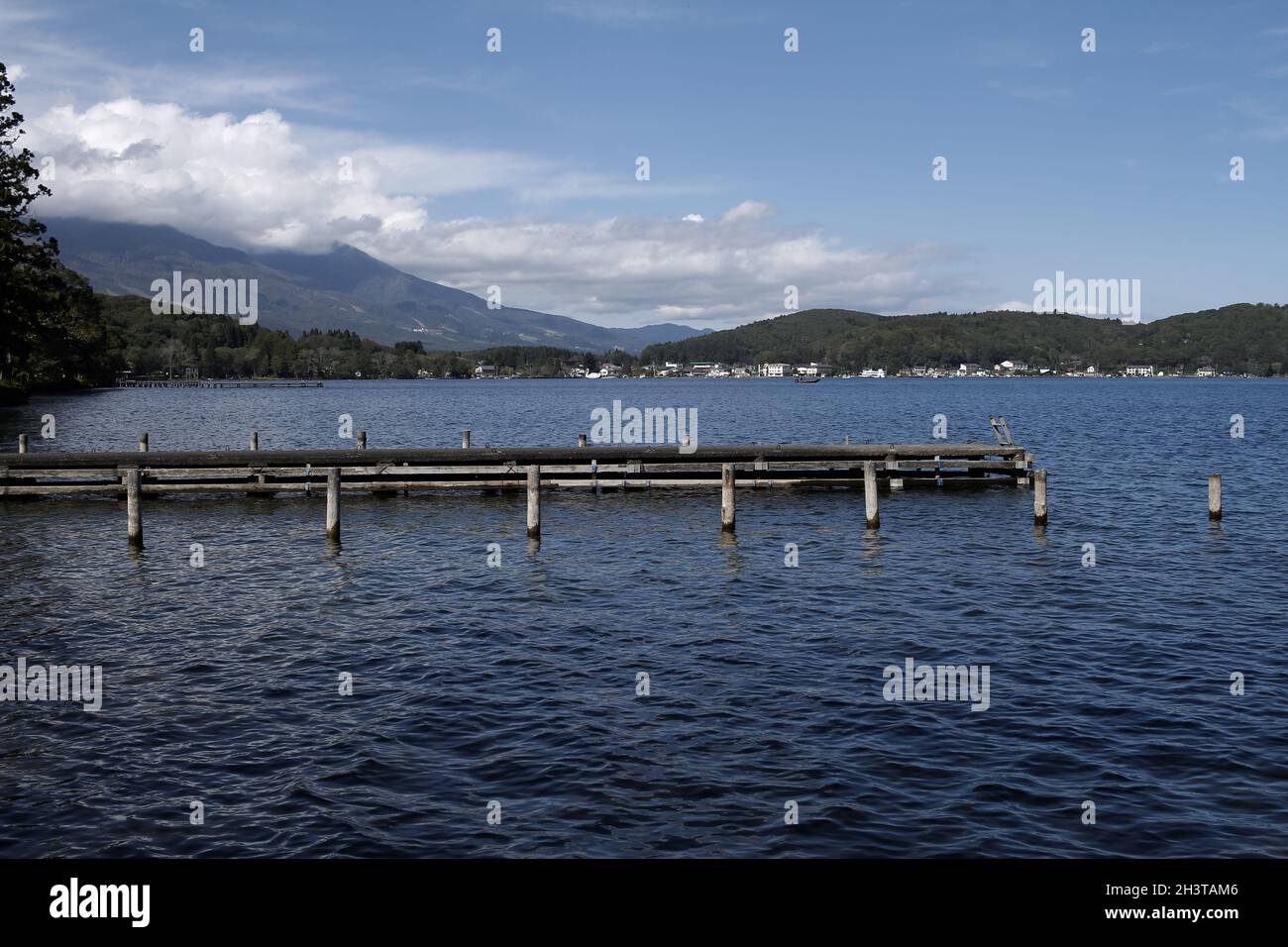 nojiri, nagano, japan, 2021-20-10 , Nojiri lake in Nagano, Japan Stock ...