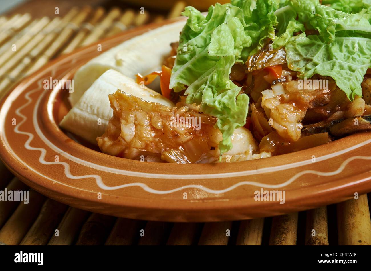 Green Fig and Saltfish for green bananas, national dish of the island ...