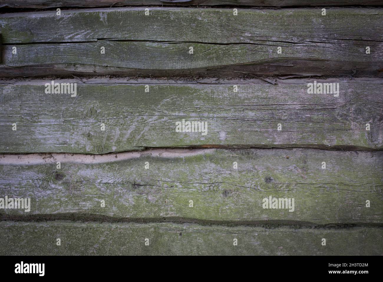 Wooden logs of an old house. Weathered natural gray wood texture ...