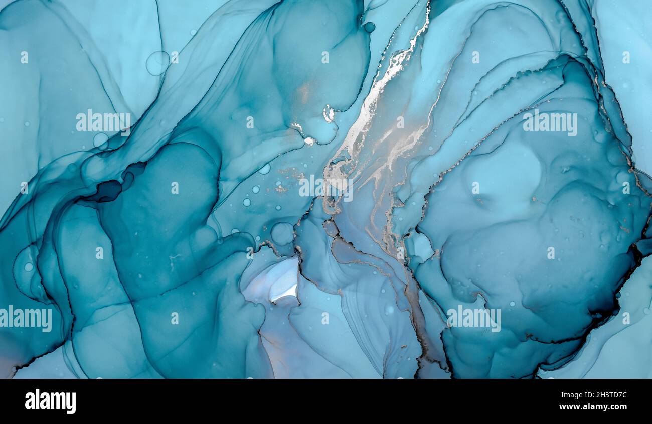 Blue Ocean Waves. Modern Color Marble Background Stock Photo - Alamy