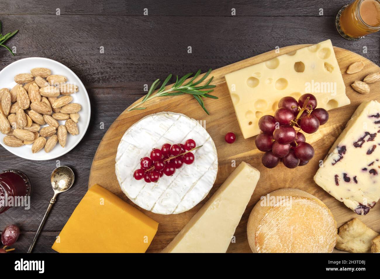 Various types of cheese on rustic background with copyspace Stock Photo ...