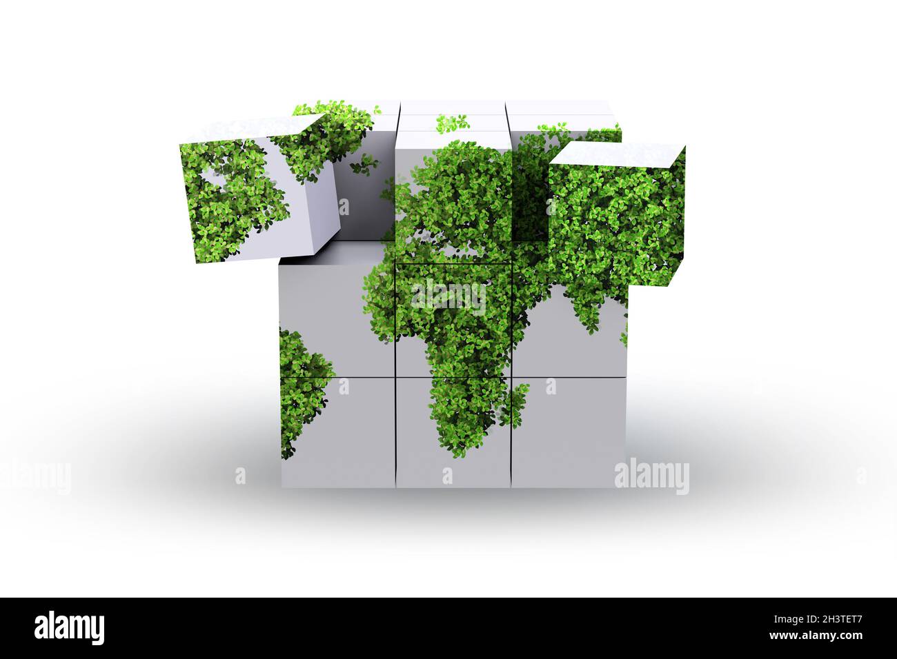 World map in 3d cube hi-res stock photography and images - Alamy