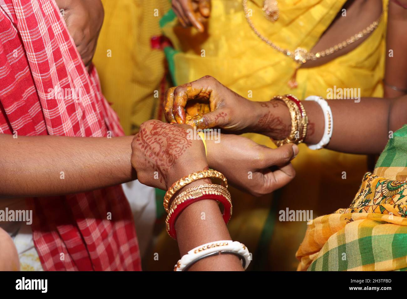 indian hindu bengali wedding rituals after gaye holud Stock Photo - Alamy