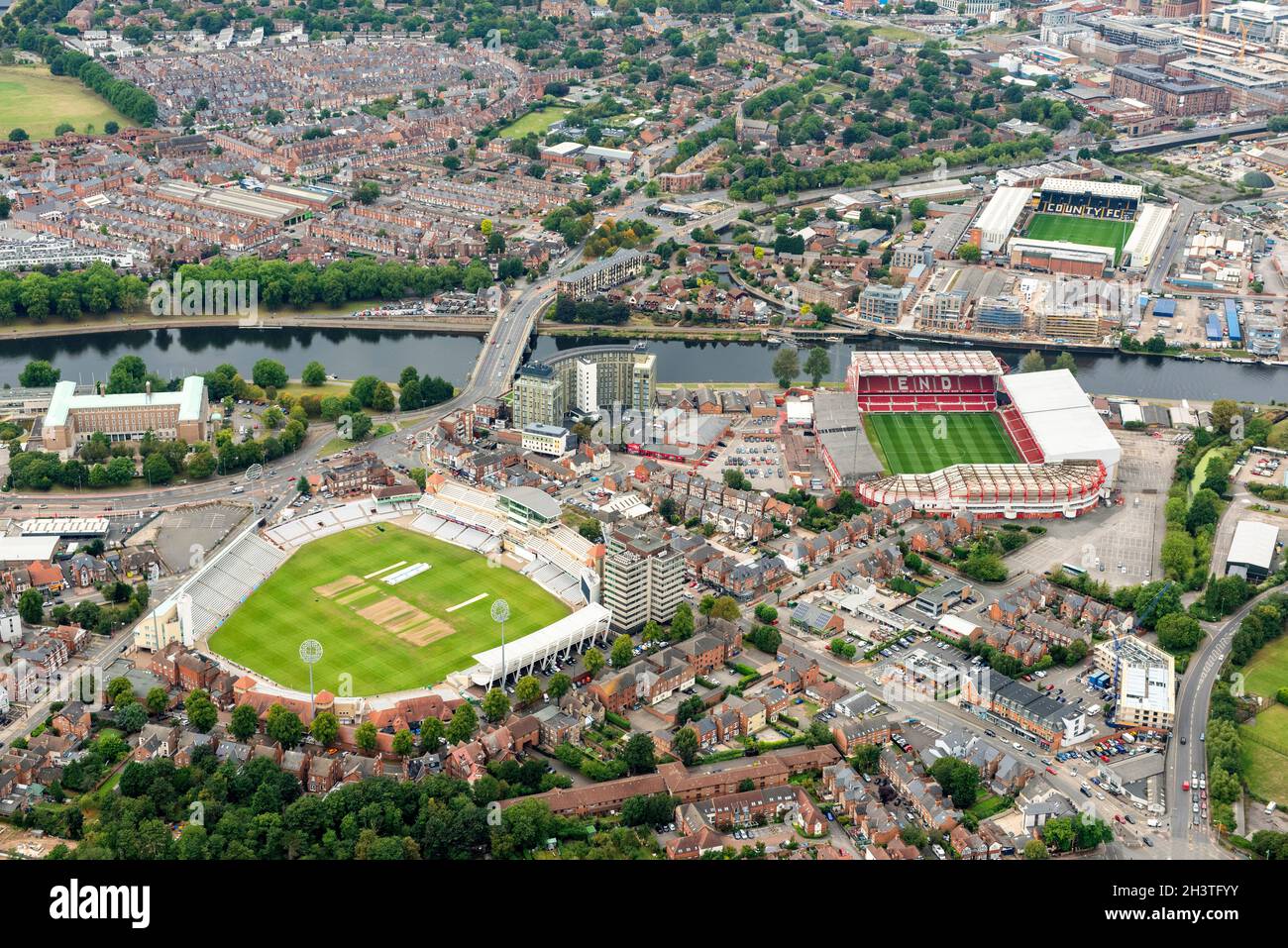 Aerial image of Trent Bridge, Nottingham Nottinghamshire England UK ...
