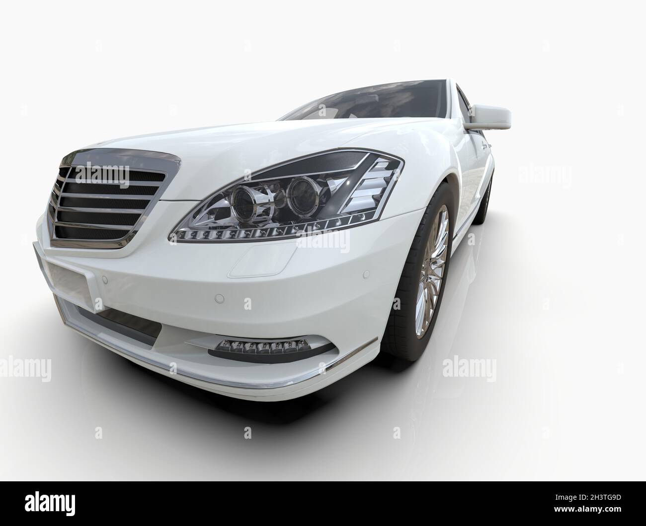 Generic and Brandless Expensive Luxury Car Isolated on White 3d ...