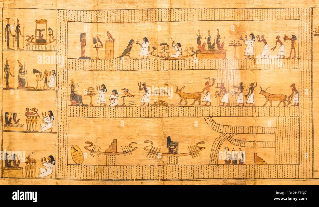 Ancient Egyptian papyrus with hieroglyphic. Antique manuscript Stock ...