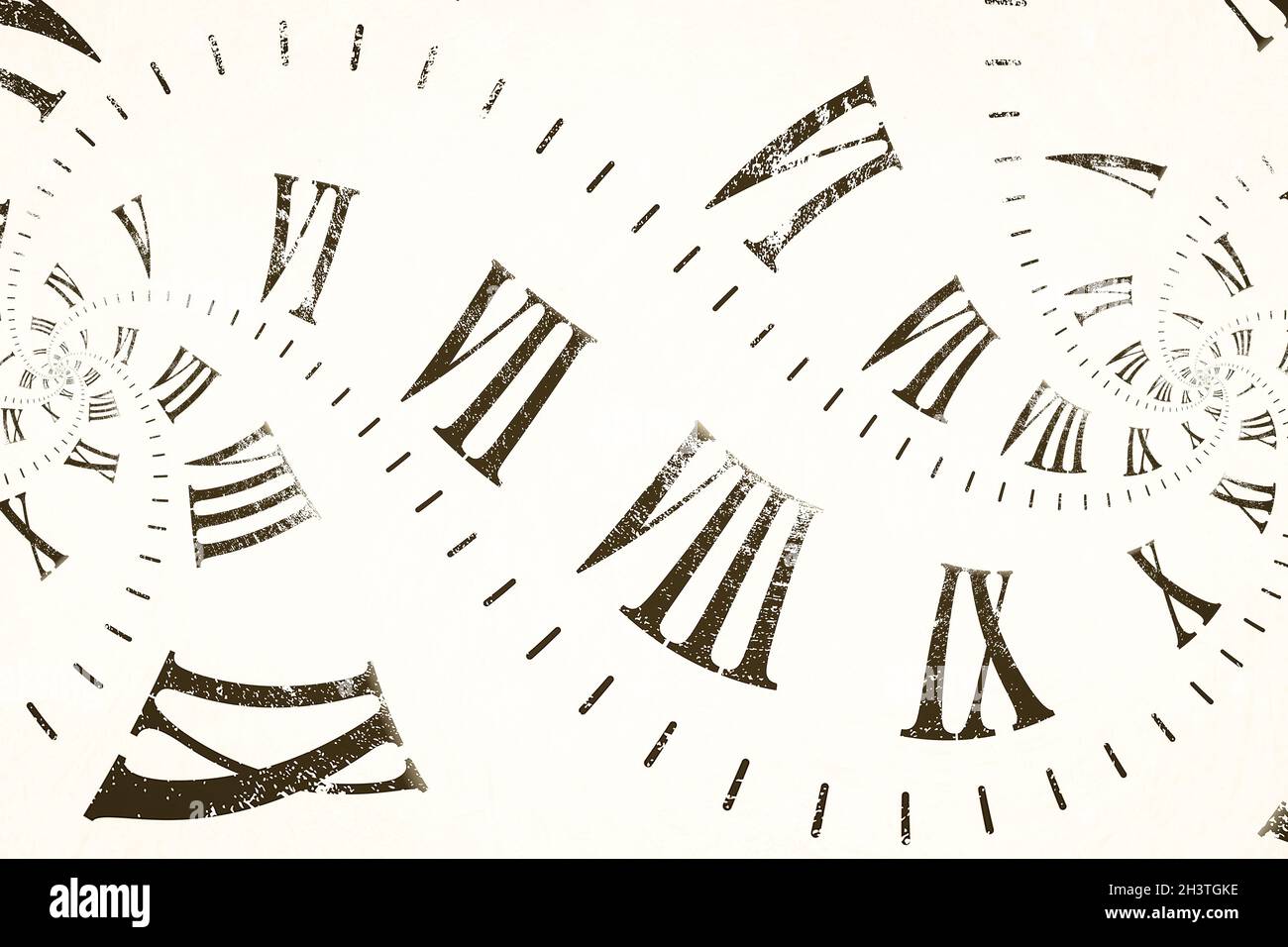 Droste effect background with infinite clock spiral. Abstract design ...