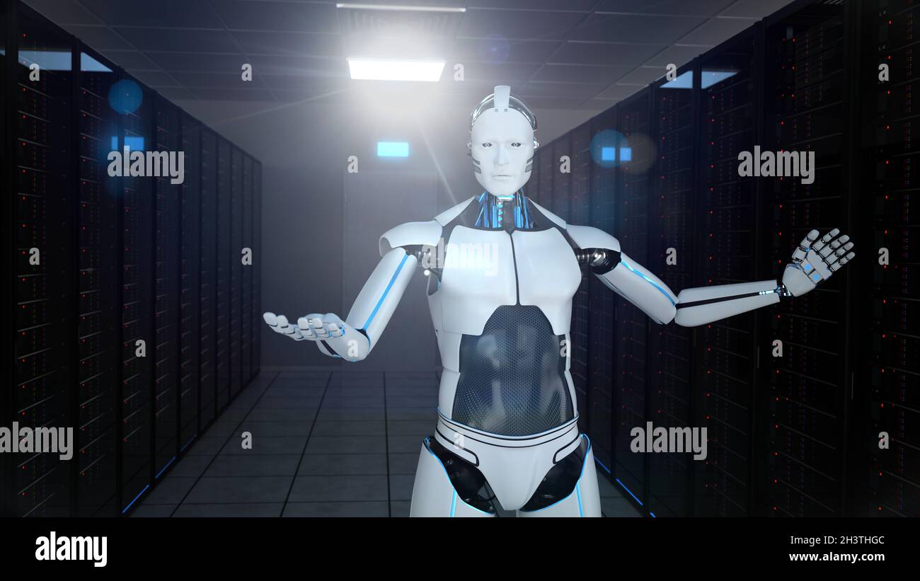 Humanoid Robot Data Center Stock Photo - Alamy