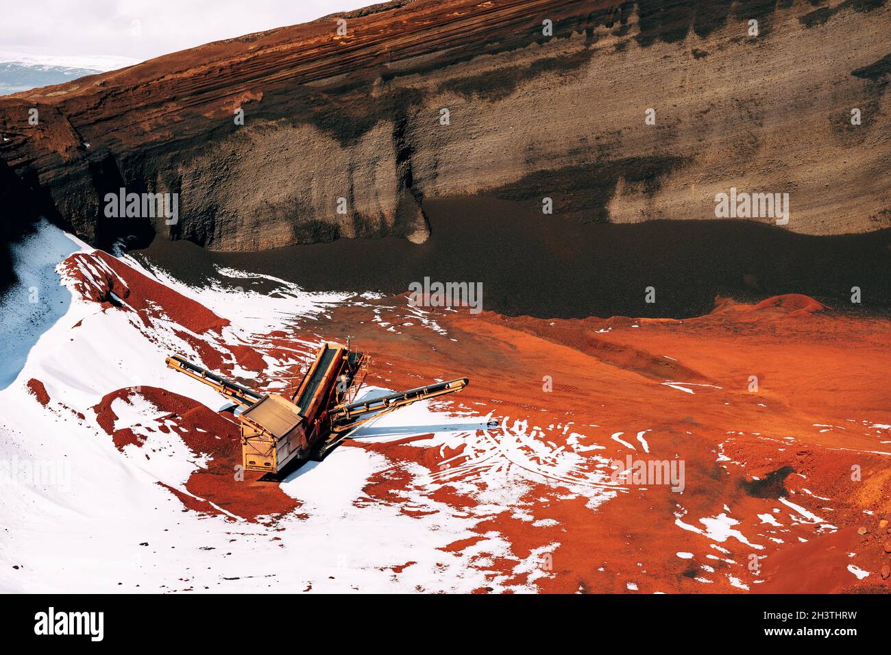 Martian landscapes in Iceland. The red crater of The Seydisholar ...