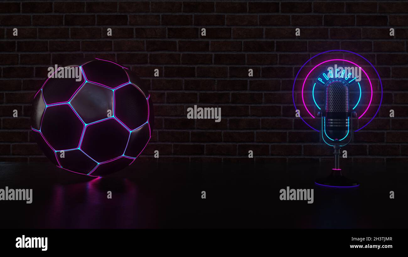 Football Podcast Microphone Stock Photo - Alamy