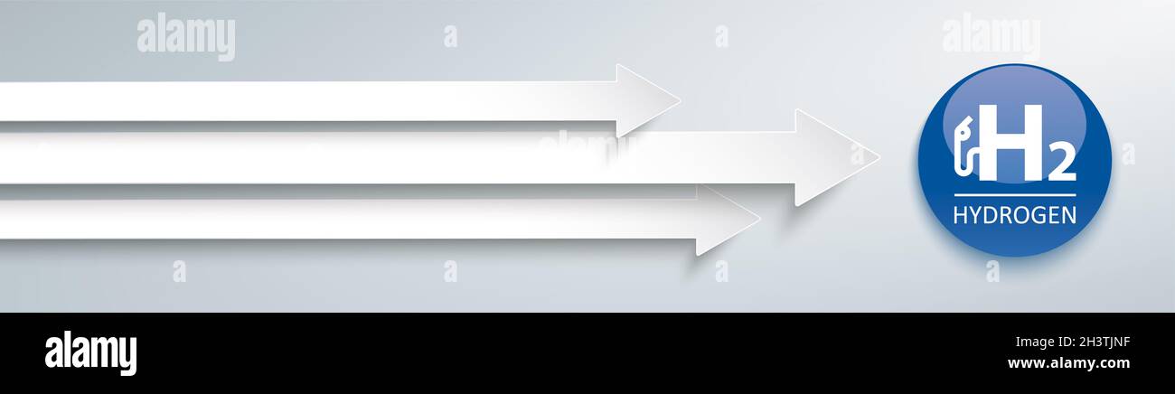 3 Arrows H2 Hydrogen Header Stock Photo - Alamy