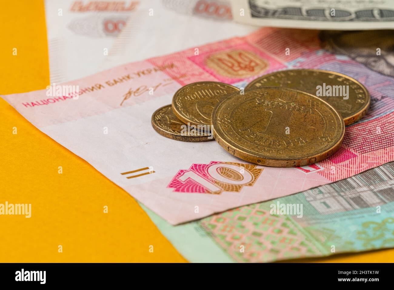 Many silver ukrainian coins close hi-res stock photography and images ...