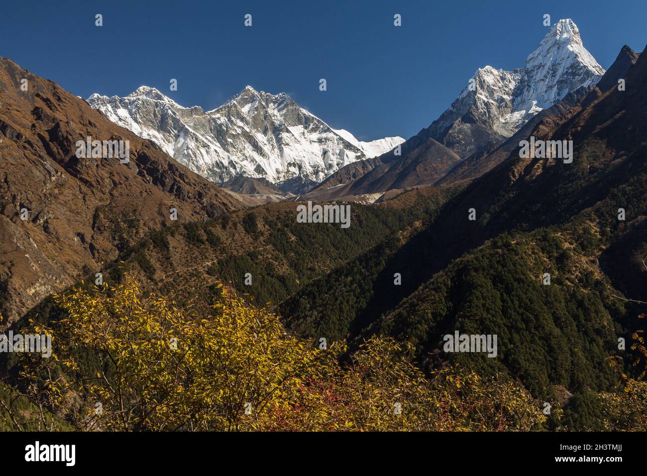 Dudh Koshi Valley - view from the traverse between Namche Bazaar and ...
