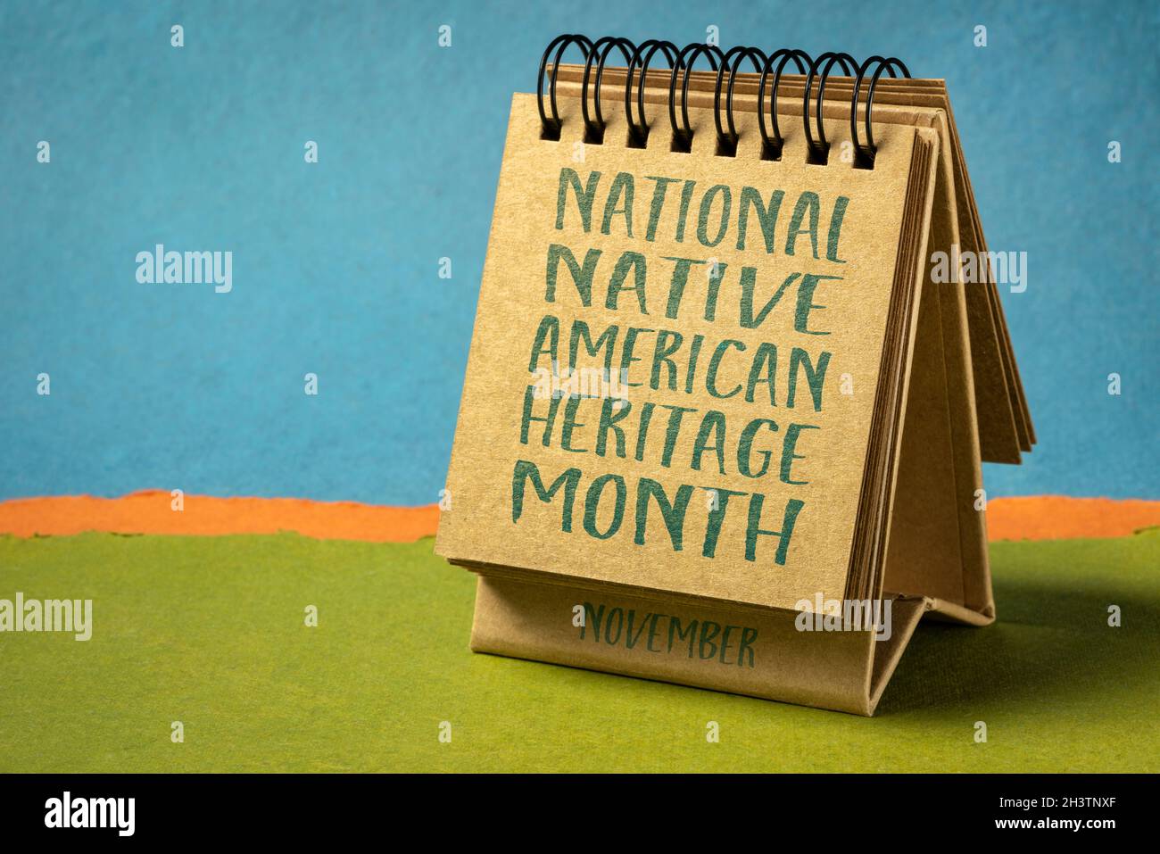 November - National Native American Heritage Month, handwriting in a ...
