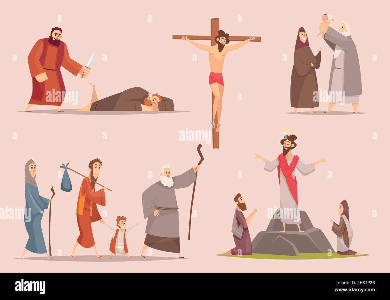 Christian characters. Spiritually antique journey holy bible people ...