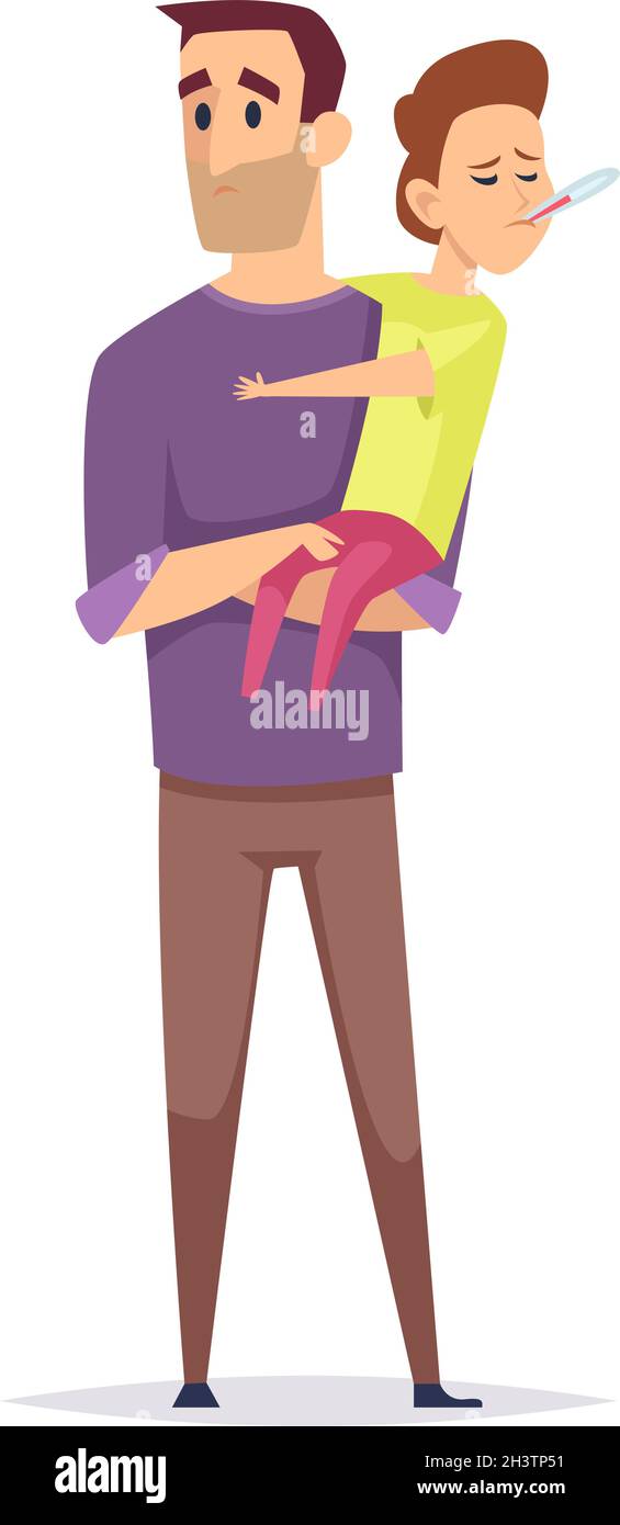 Cartoon sick boy thermometer hi-res stock photography and images - Alamy