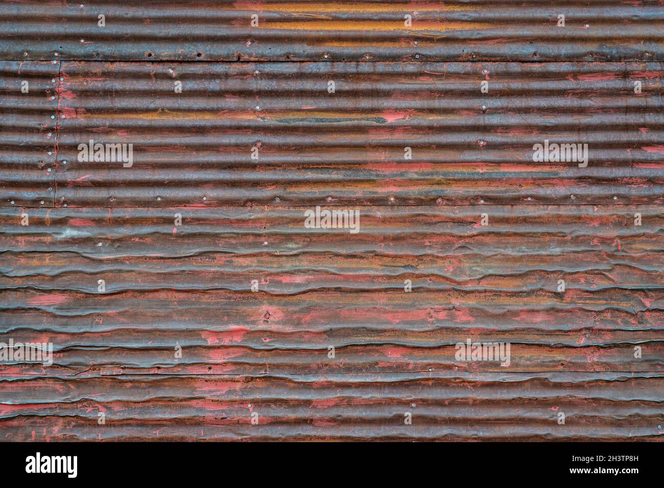 old, grunge, rusty, corrugated metal texture background - wall of ...