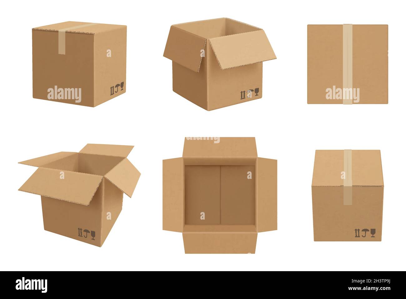 Cardboard box collection Stock Vector Images - Alamy