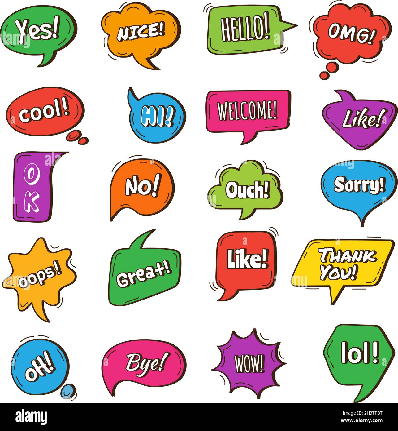 Cartoon bubble words hi-res stock photography and images - Alamy
