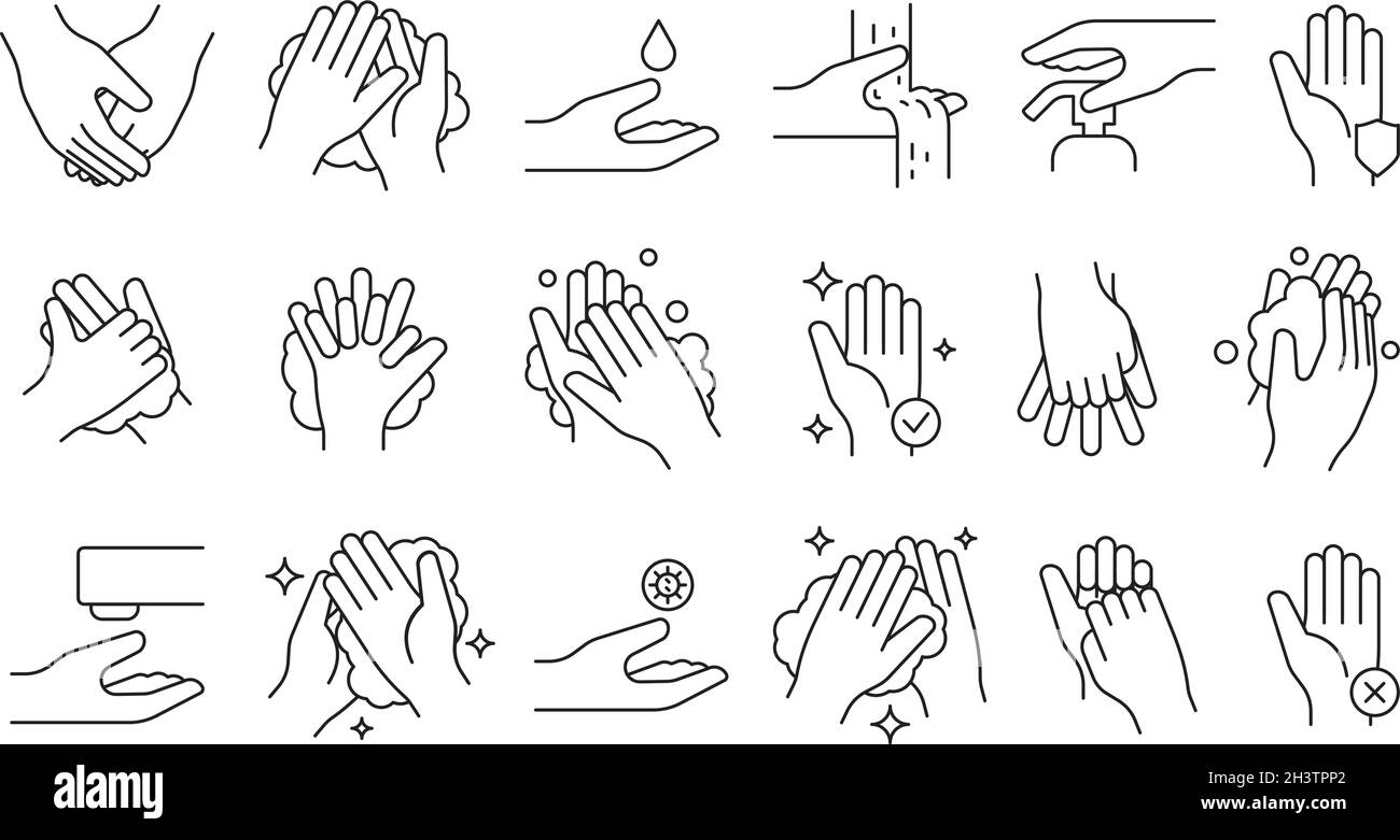 Washing hand. Soap pump cleaning hygiene step foam bathroom medical ...