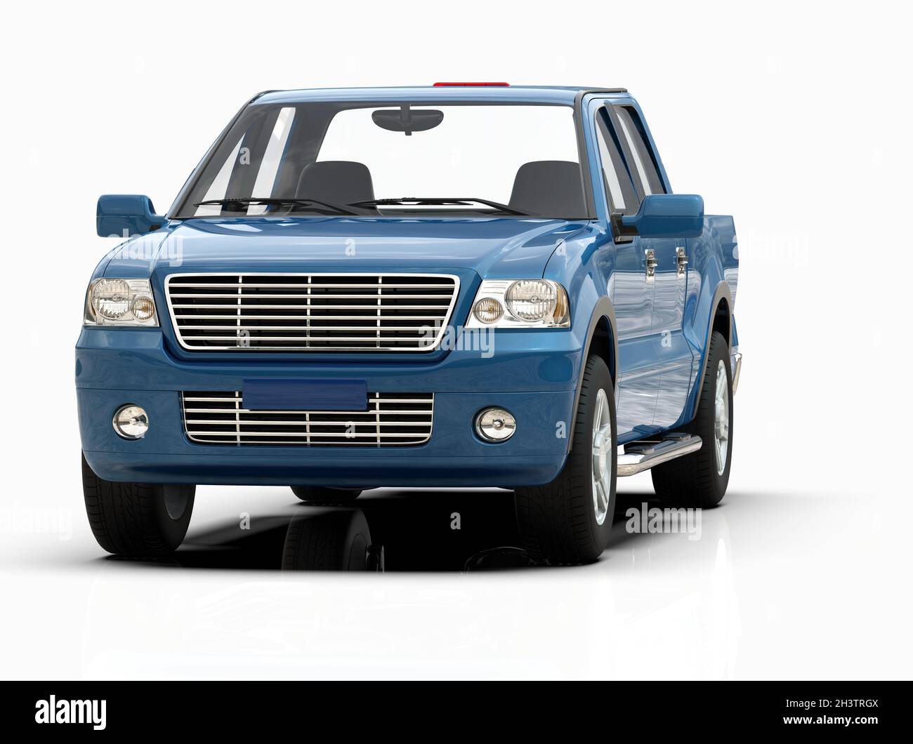 Dually Pickup Truck And Enclosed Trailer Illustration