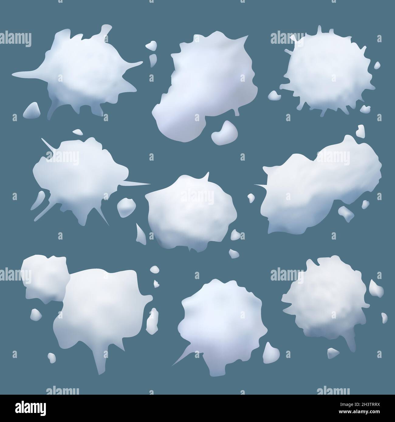 Snowball realistic. Fight funny game with round frozen snowballs slush ...