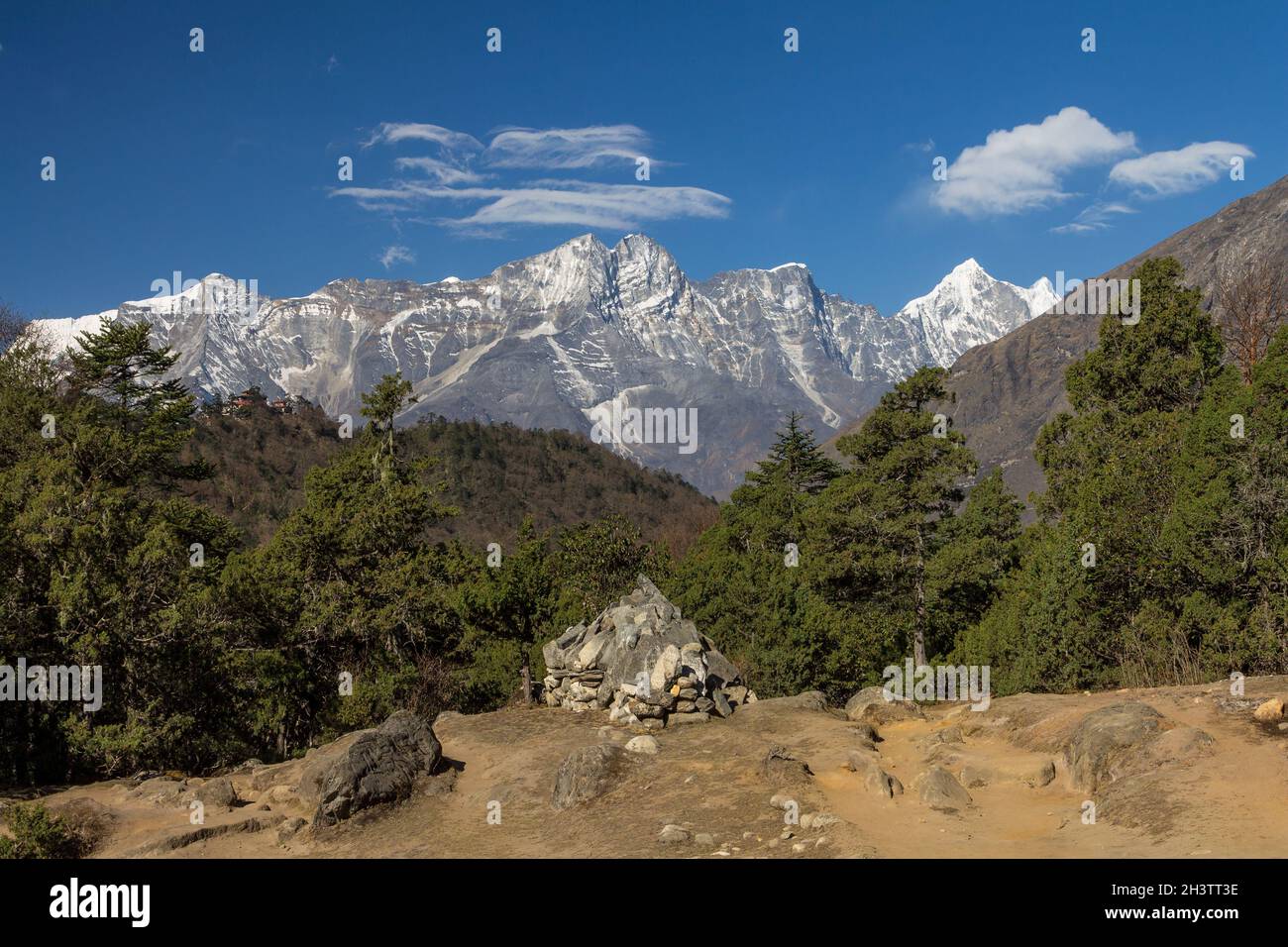 Looking down-valley from Deboche en-route to the Everest Base Camp ...