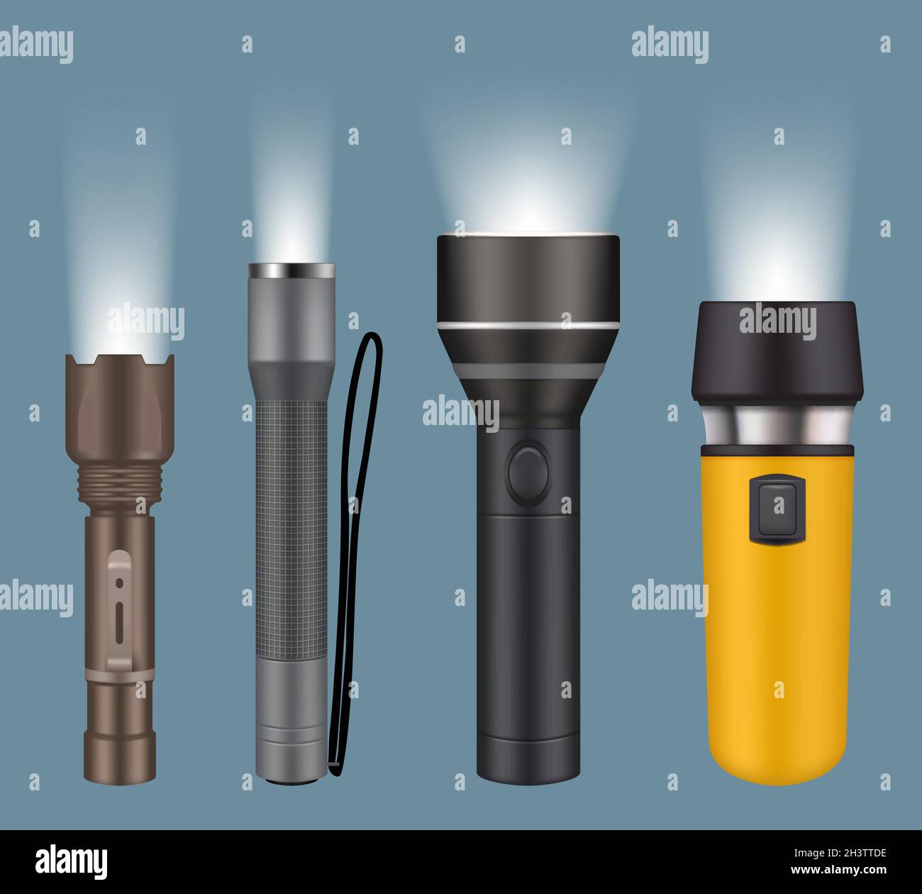 Flashlights. Electric handy flashlights for camping night searching ...