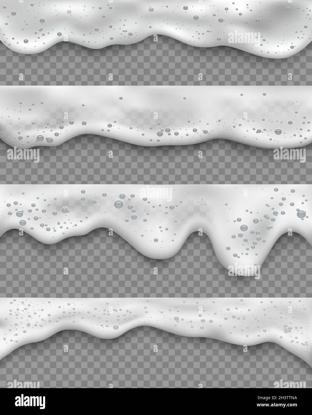 Sea foam. Seaside water top view soap bubbles ocean liquid splashes vector realistic Stock ...