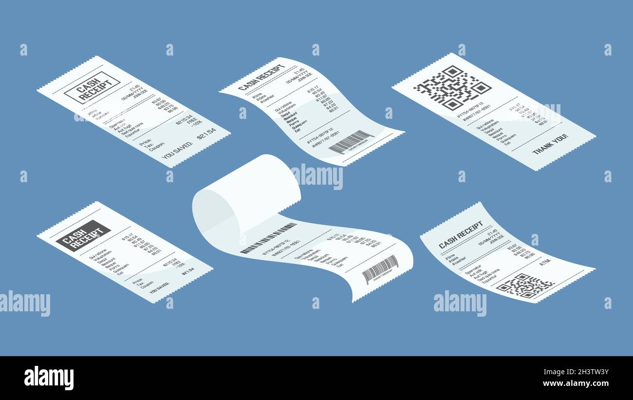 Payment check isometric. Buying financial invoice bill purchasing ...