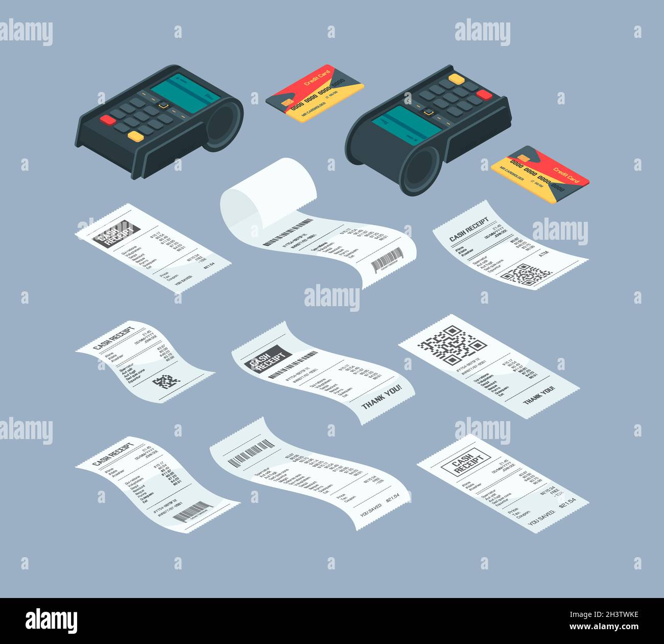 White realistic paper check Stock Vector Images - Alamy