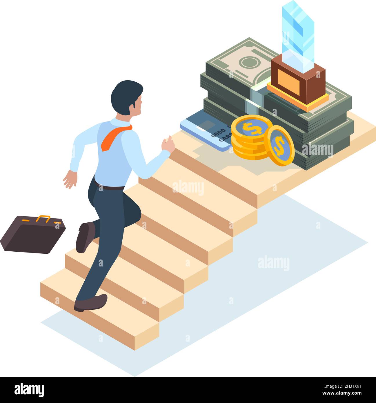 Man worker on step Stock Vector Images - Alamy