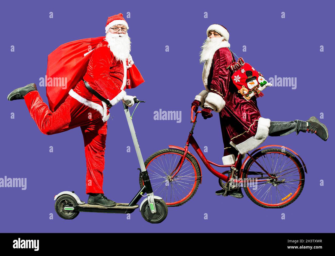 Father christmas scooter hi-res stock photography and images - Alamy