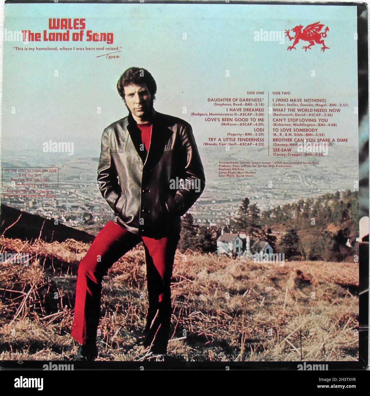 Tom Jones 1960s Lp Record Album Original Vintage Vinyl 03 Stock Photo ...