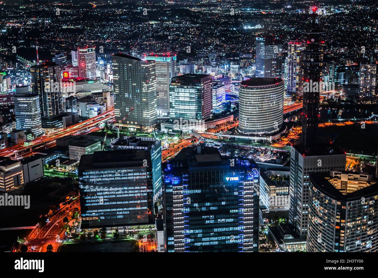 Night view seen from the Yokohama Landmark Tower Stock Photo - Alamy