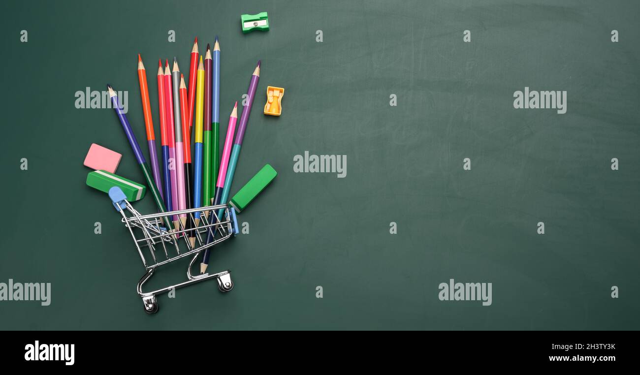 School supplies cart hi-res stock photography and images - Alamy