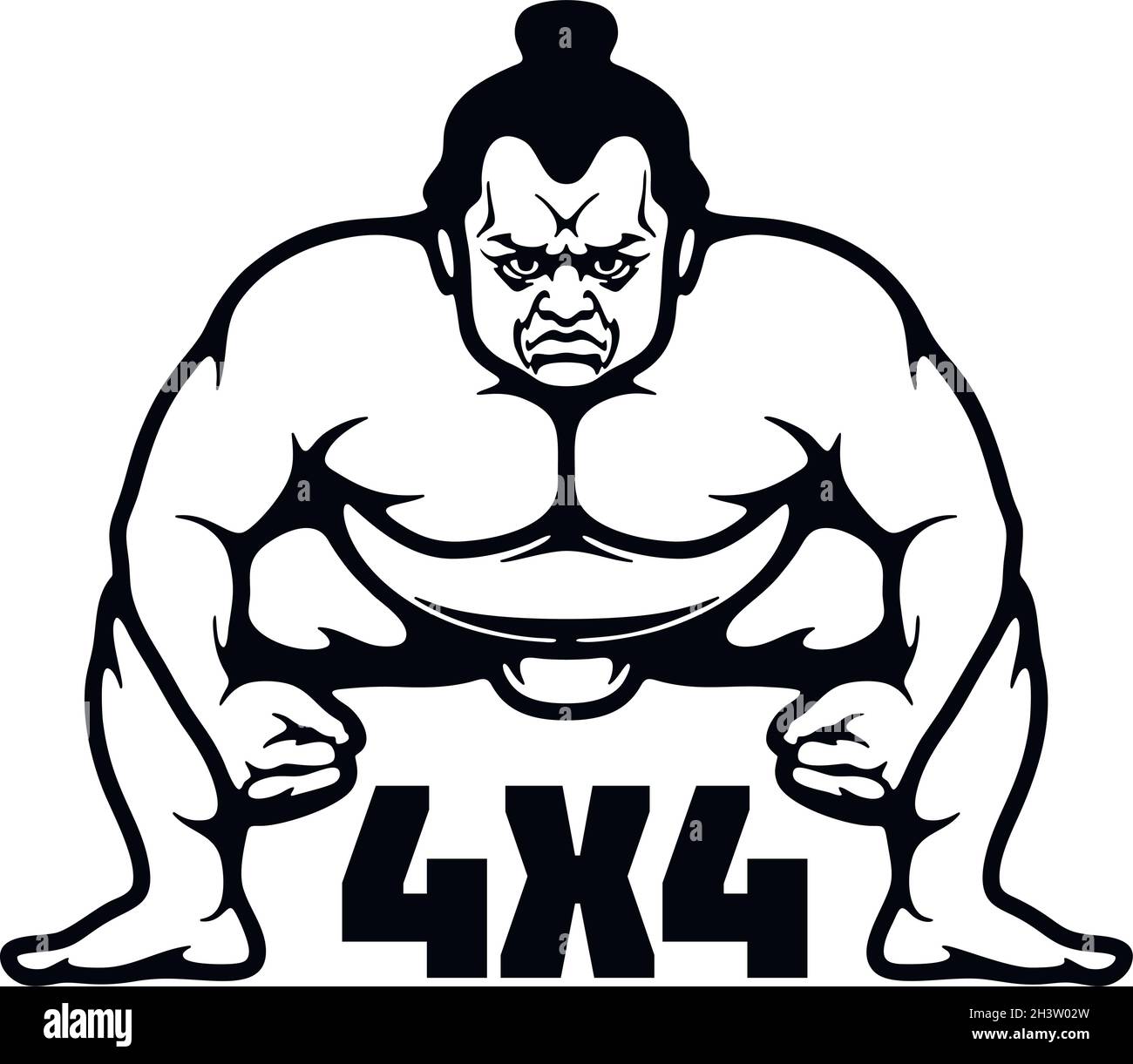 Sumo wrestler, 4x4, offroad - Sticker for car isolated on white. Vector ...