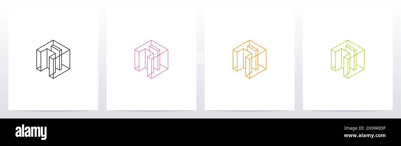 Cubic Wireframe Letter Logo Design A Stock Vector Image & Art - Alamy