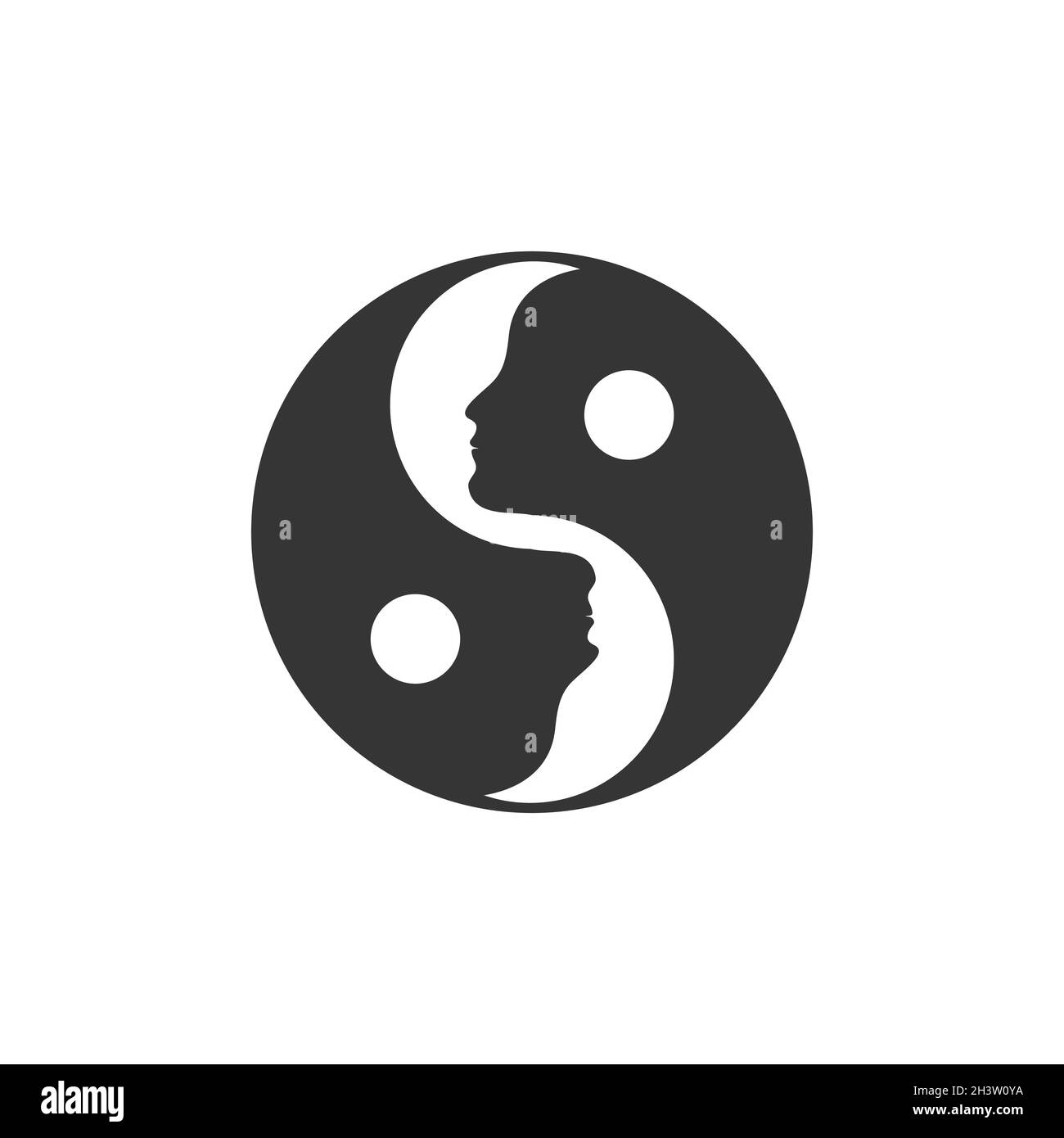 Androgynous symbol. Narcissistic personality disorder sign. Two female ...