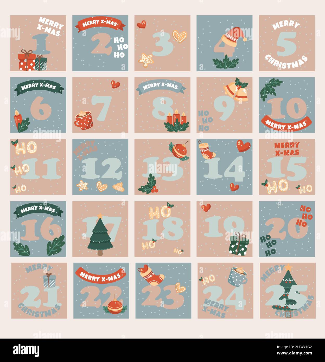 Advent calendar illustration Stock Vector Images - Alamy