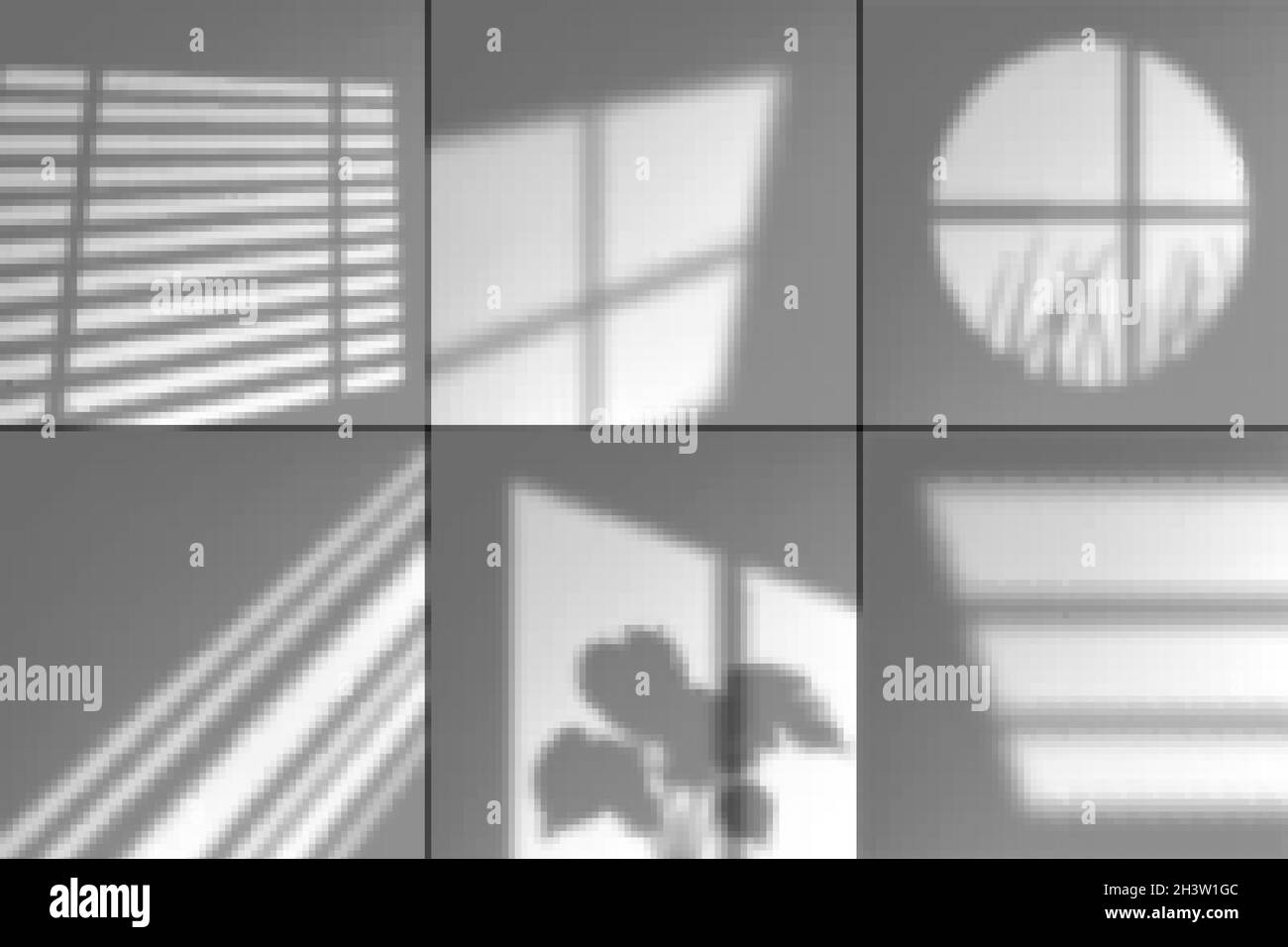 Window shadows. Natural long shades sunrise overlay light patterns ...